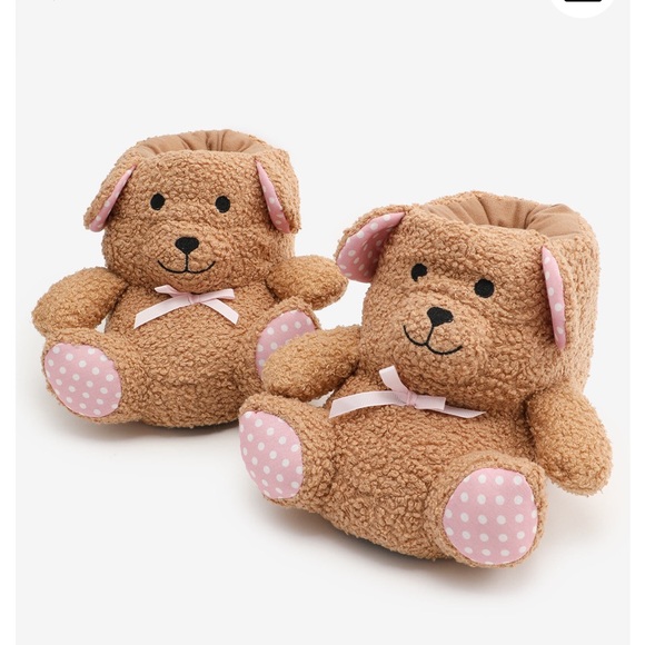 Shoes | Plush Teddy Bear Slippers | Poshmark